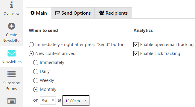 Wordpress Newsletter Plugin Main Settings | Ultimate WordPress Plugins by Supsystic