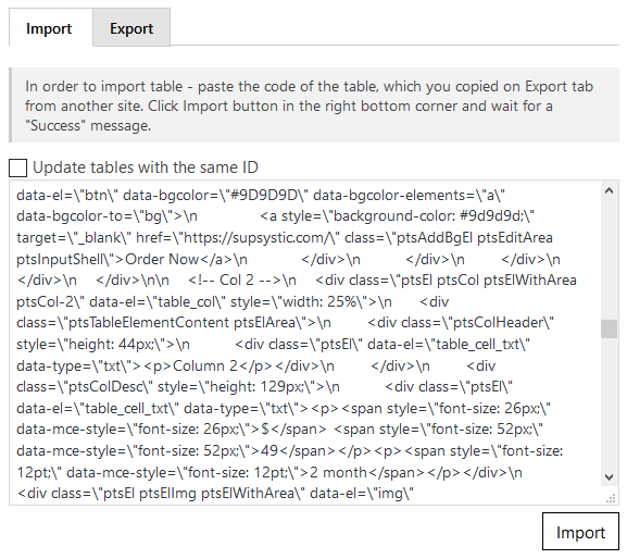 Import/Export | Ultimate WordPress Plugins by Supsystic