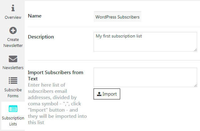 Subscription Lists | Ultimate WordPress Plugins by Supsystic