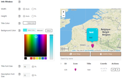 Maps properties settings | Ultimate WordPress Plugins by Supsystic