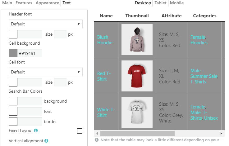 Product Table design | Ultimate WordPress Plugins by Supsystic