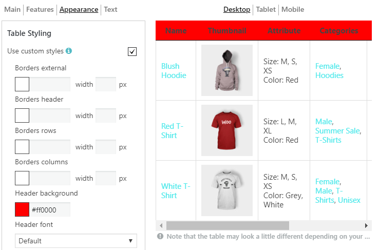Product Table design | Ultimate WordPress Plugins by Supsystic