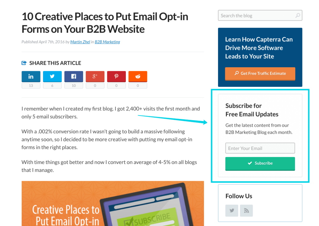 6 Best Places to use email opt-in forms for maximum conversions ...