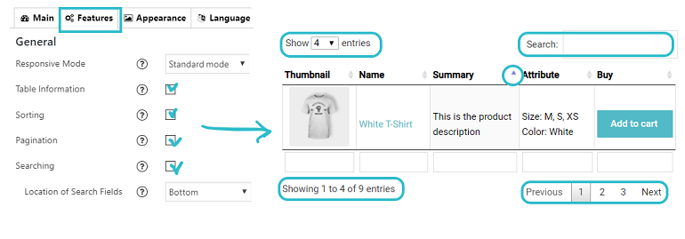 Product Table Online Builder | Features | Supsystic WP Plugins