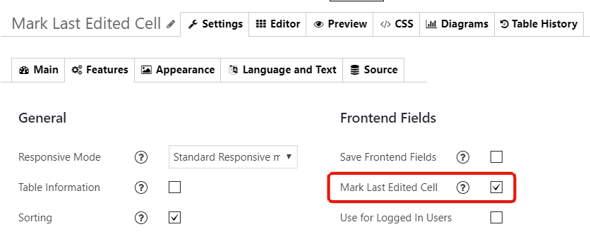 Mark Last Edited Cell | Ultimate WordPress Plugins by Supsystic