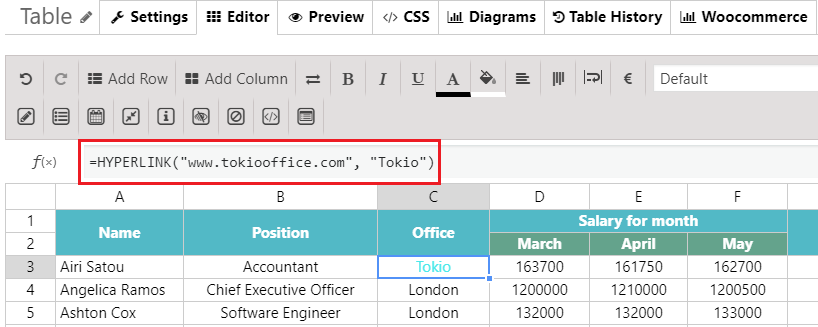 Insert A Hyperlink In Table Ultimate WordPress Plugins By Supsystic
